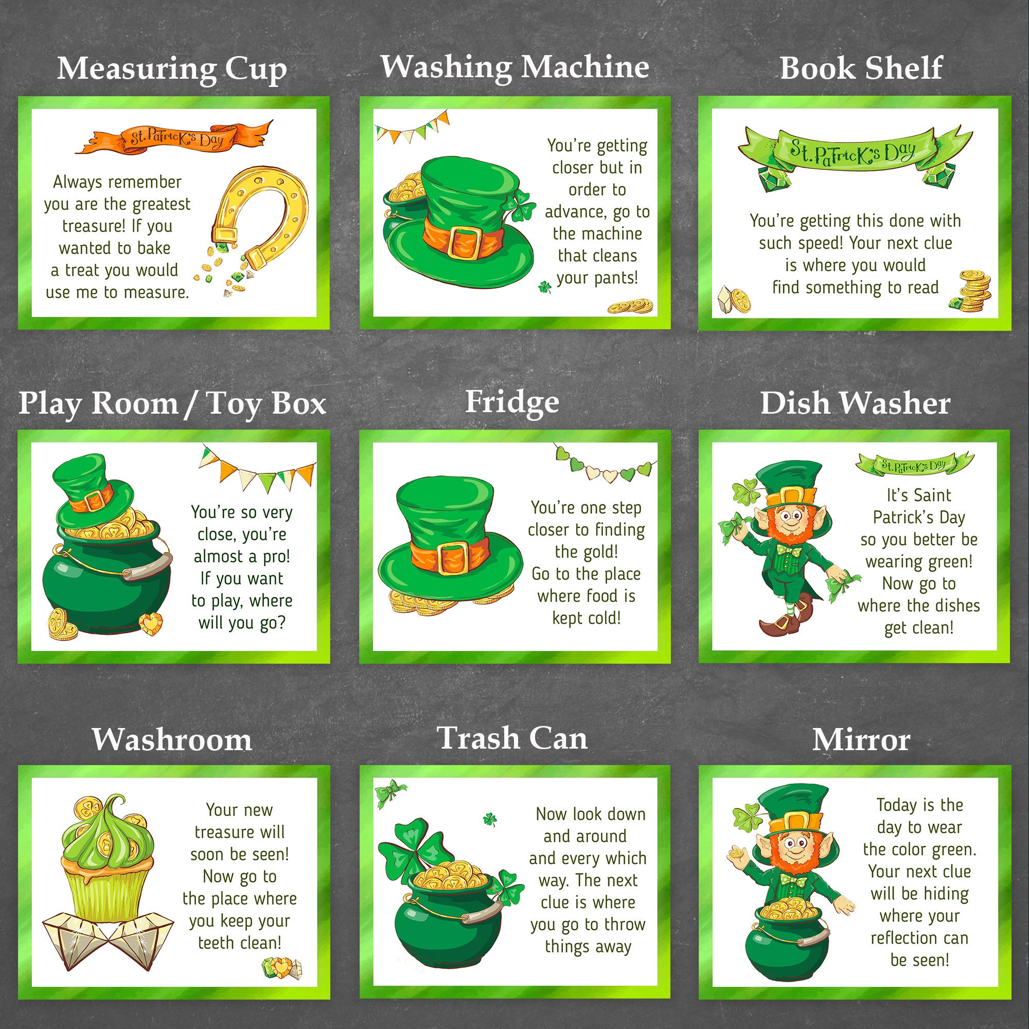 Leprechaun Treasure Hunt for Kids St Patricks Day Scavenger Hunt Indoor ...