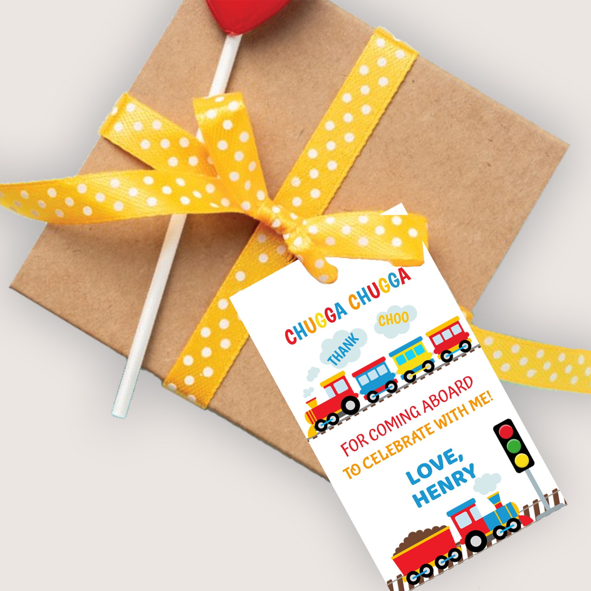 Train Thank You Tags Choo Choo Party Favors Chugga Two Two Favor Tags ...