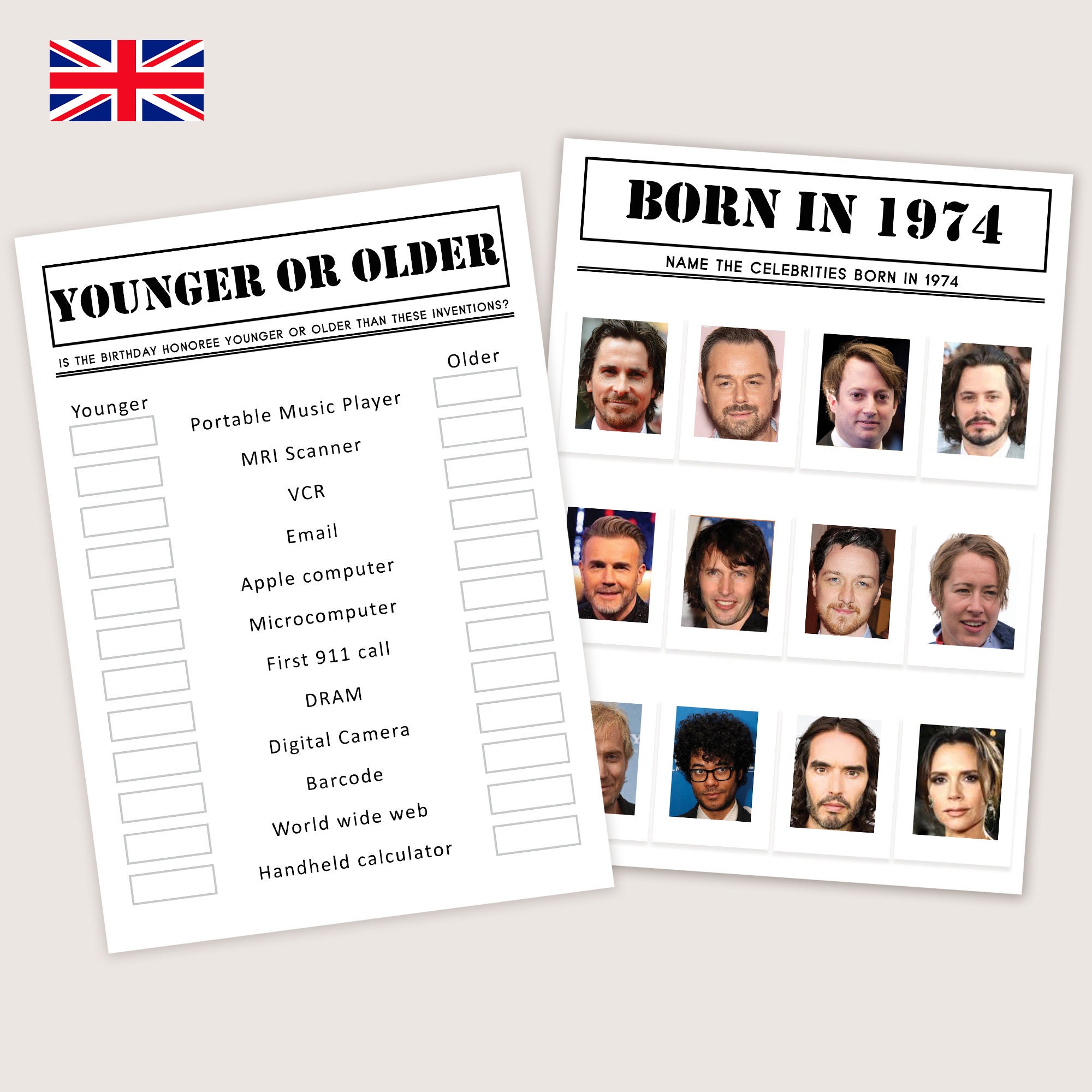 UK 50th Birthday Games Bundle British 50th Birthday Party - Etsy