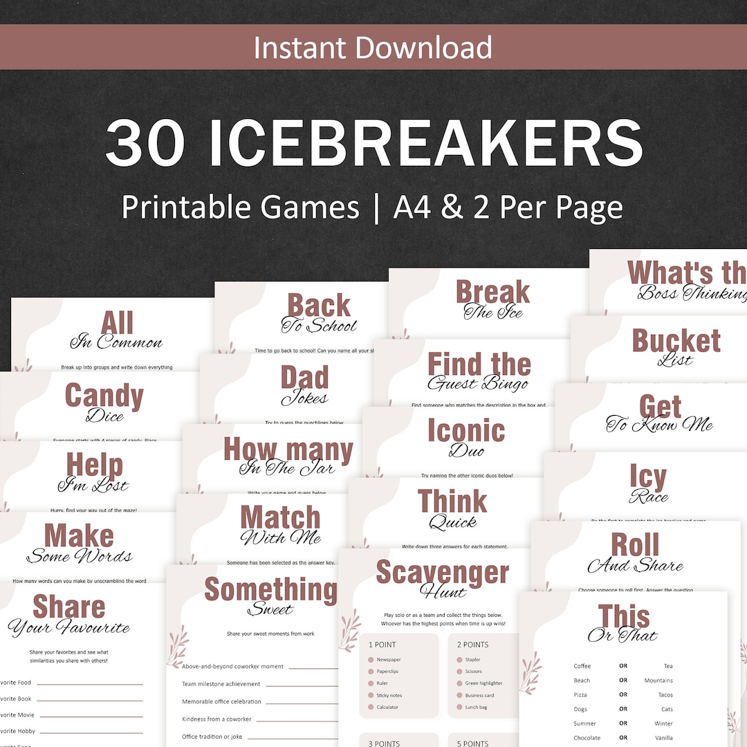 Icebreaker Games Ice Breaker Questions Office Party Game Work Party ...