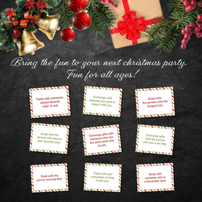 Christmas Gift Exchange Game Christmas Party Games White Elephant Gift ...