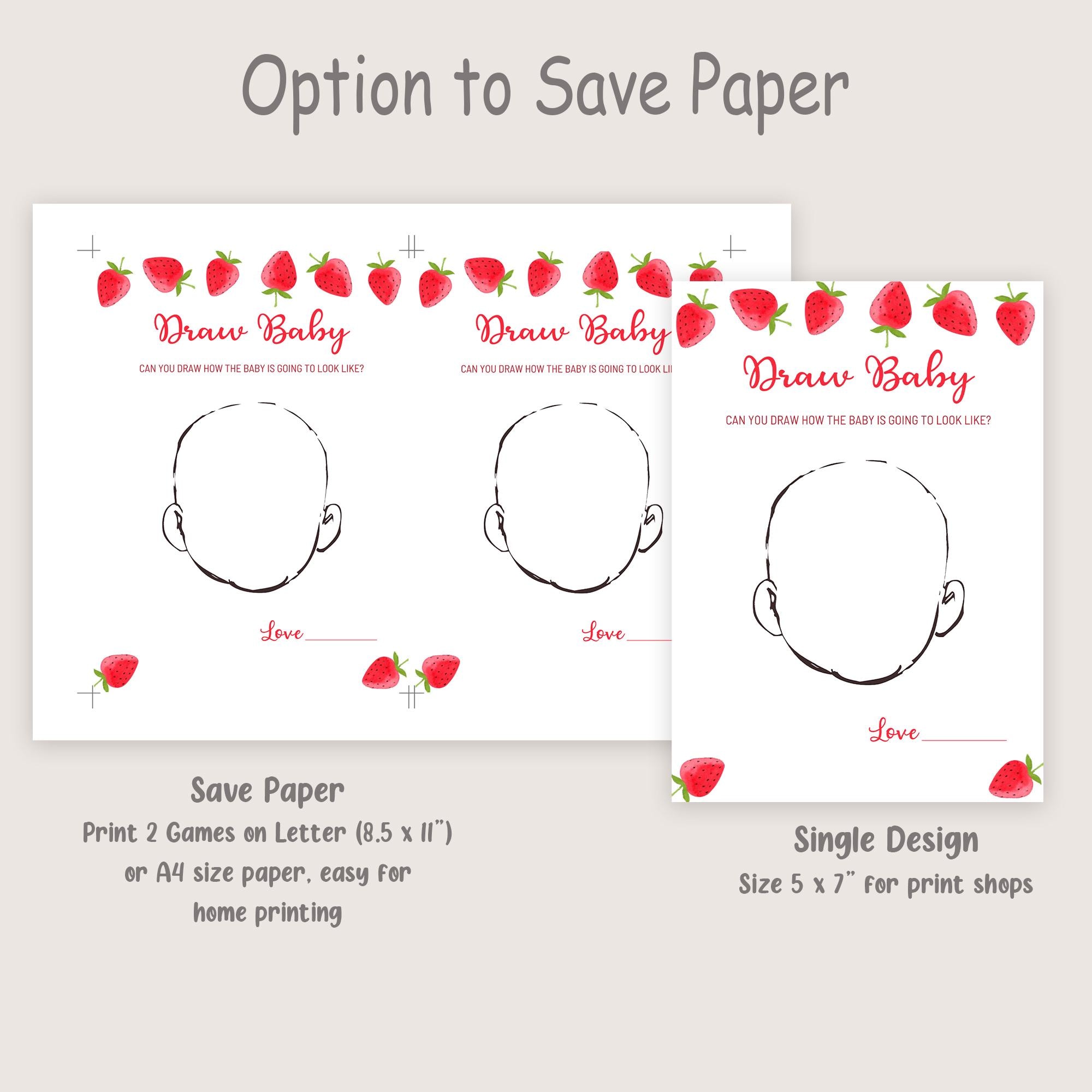 Strawberry Baby Shower Games Bundle Straw Berry Party Activity Berries ...
