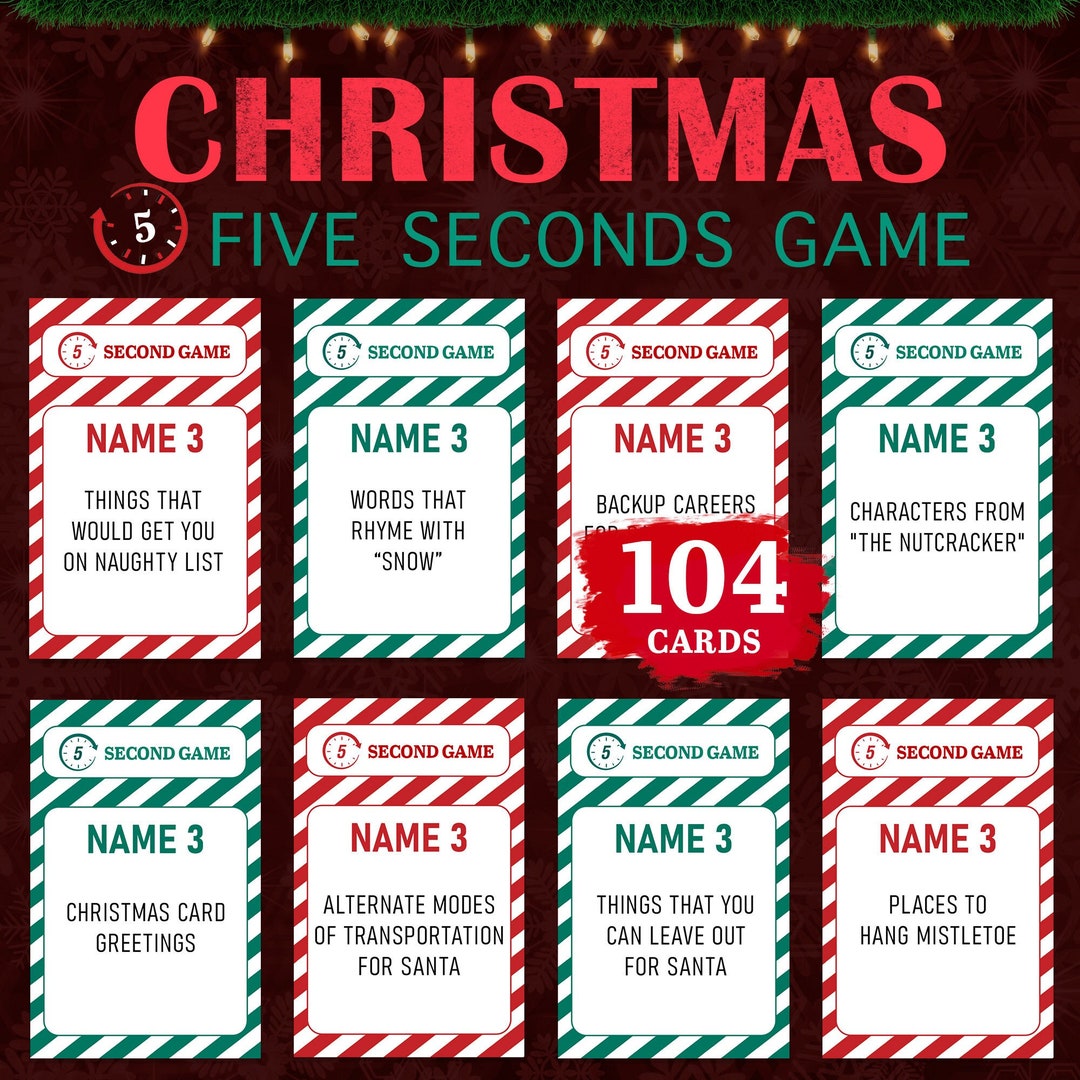 Christmas 5 Seconds Game Christmas Games Christmas Party Games Kids ...