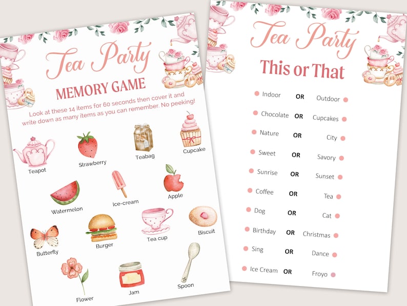 Tea Party Games for Girls Tea Party Birthday Games Kids Tea Party ...