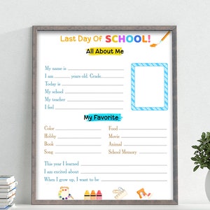 Editable Last Day of School Sign End of School Poster With Child ...