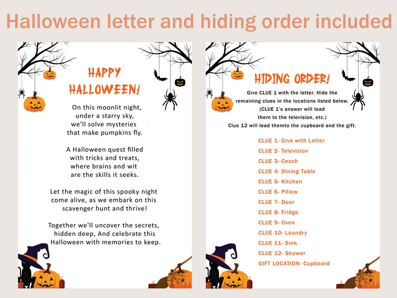 Halloween Scavenger Hunt for Older Kids Halloween Scavenger Hunt for ...