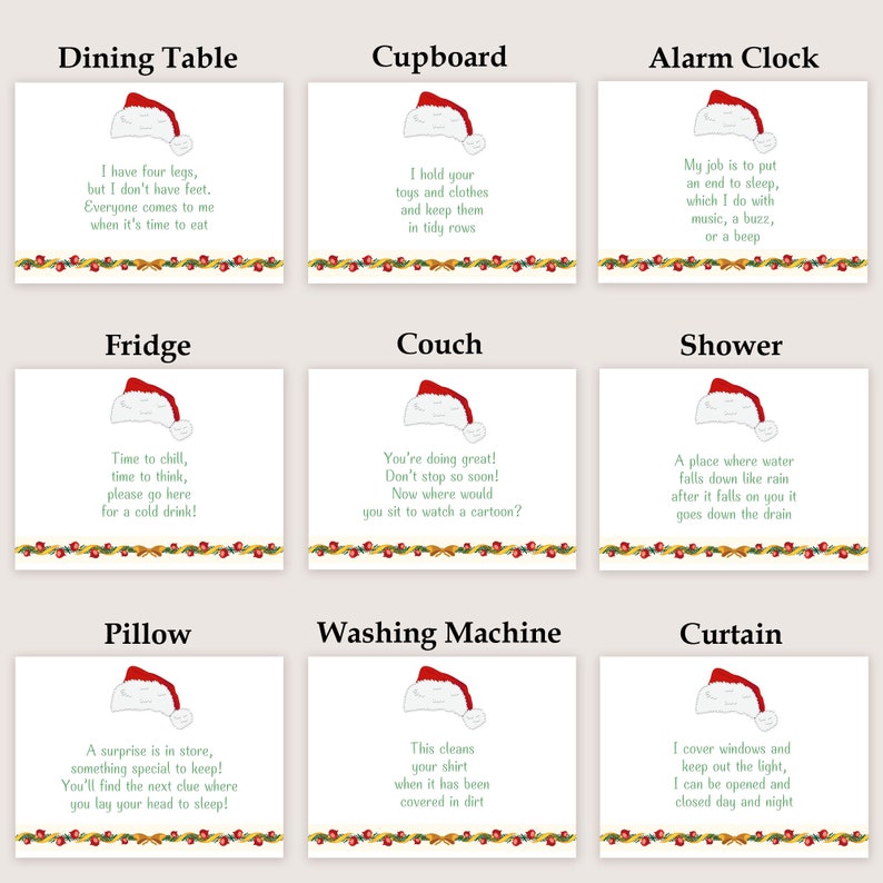 Christmas Scavenger Hunt for Kids Holiday Indoor Hunt Clues Treasure ...