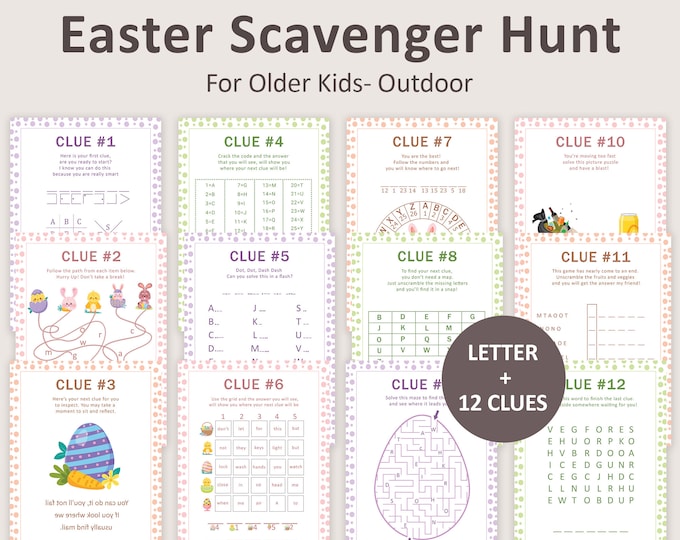 Outdoor Easter Scavenger Hunt, Outdoor Easter Treasure Hunt, Easter Egg ...