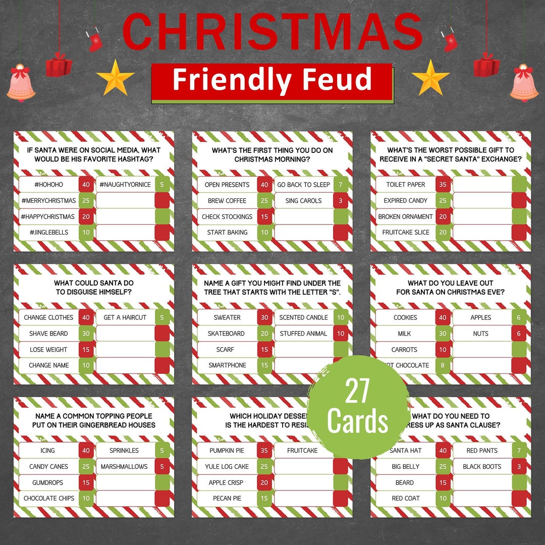 Christmas Friendly Feud Quiz Christmas Family Feud Game Holiday Party ...