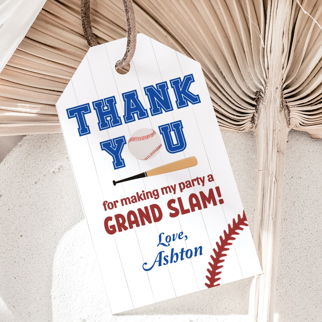 Rookie of the Year Thank You Tags Baseball Party Favors First Birthday ...