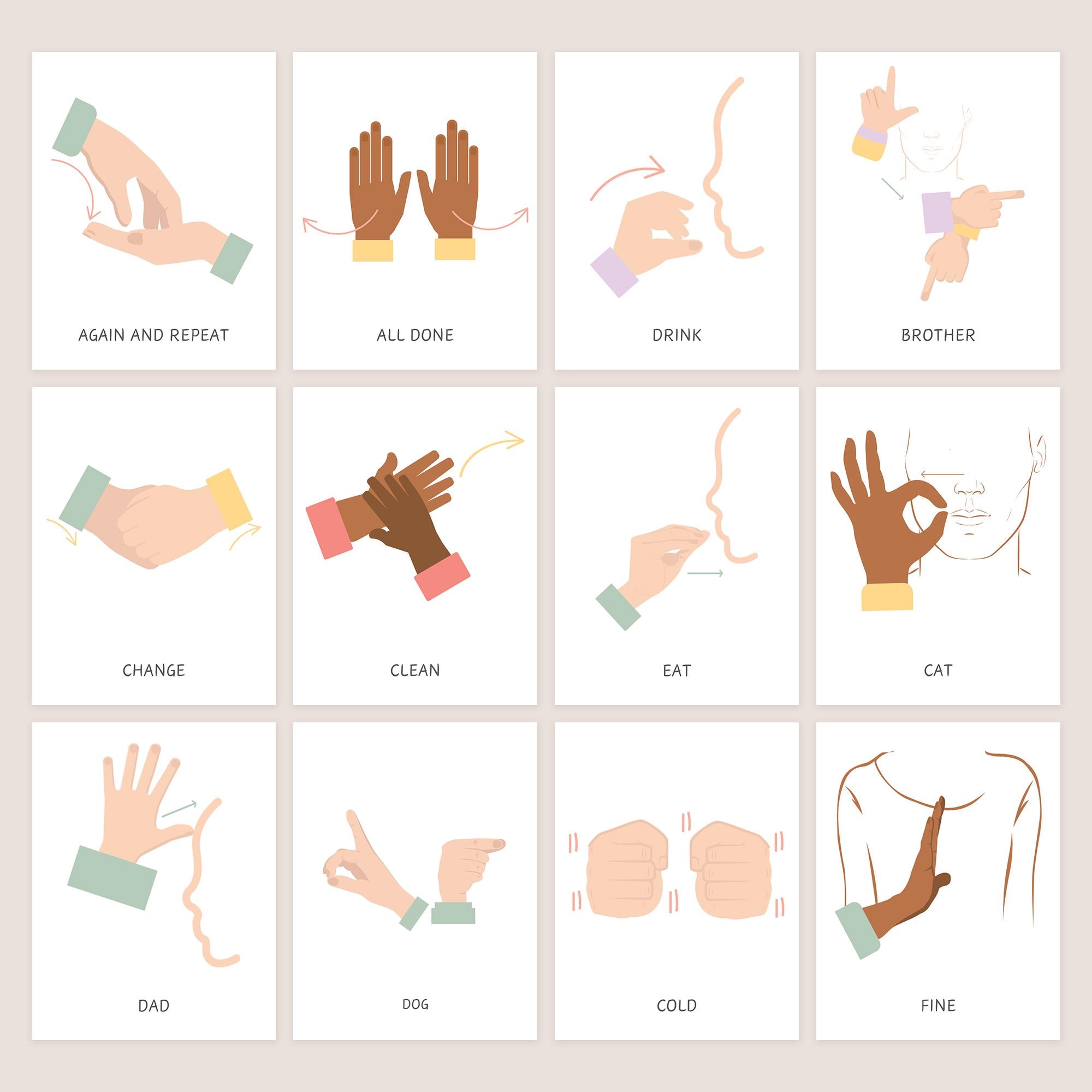 ASL Flashcard American Sign Language Special Education Nonverbal ...