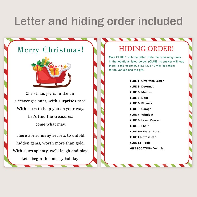 Christmas Scavenger Hunt for Older Kids Holiday Outdoor Scavenger Hunt ...