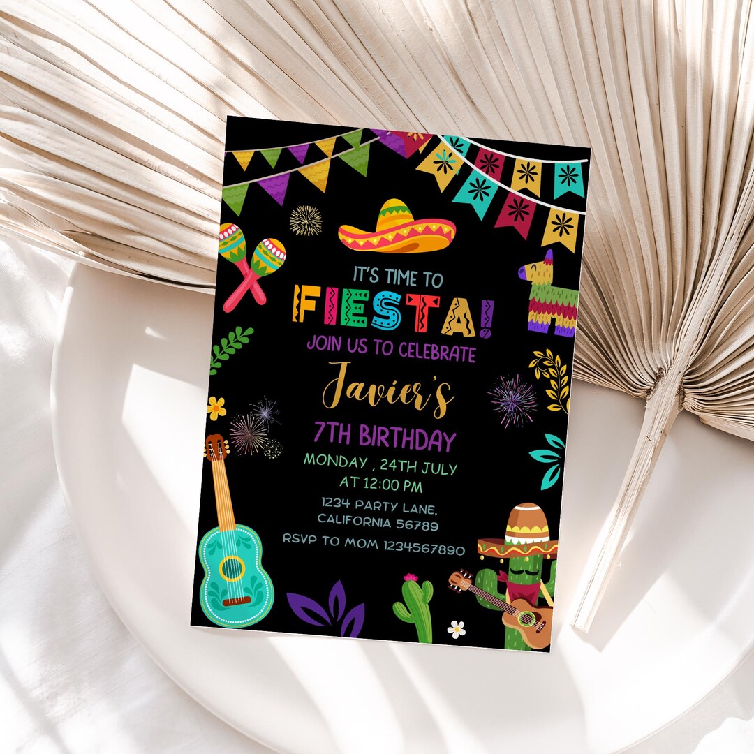 Fiesta Birthday Invitation Mexican Fiesta Invitation My First Fiesta ...