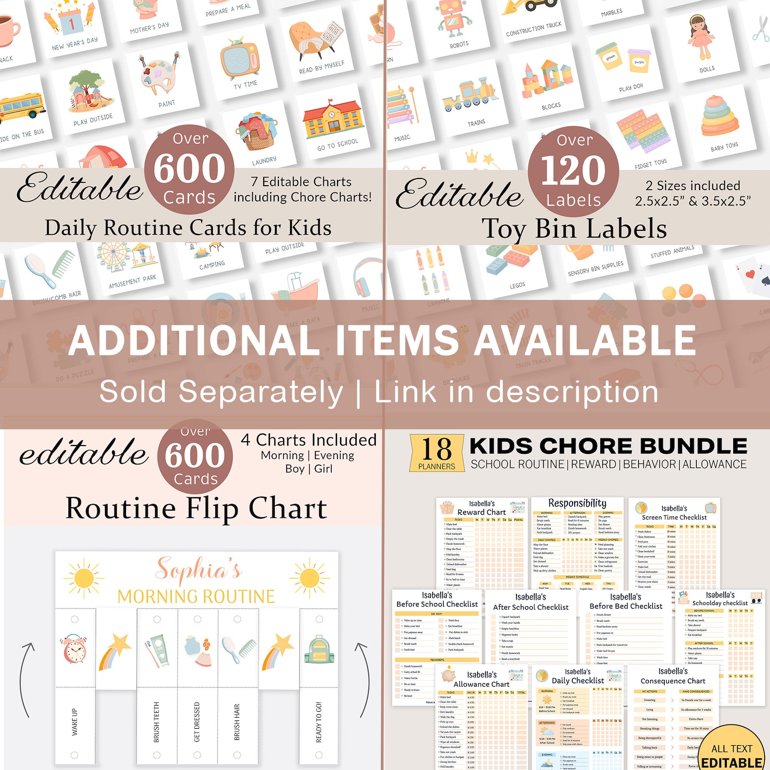 Daily Responsibilities Chart Kids Morning Evening Checklist Visual ...