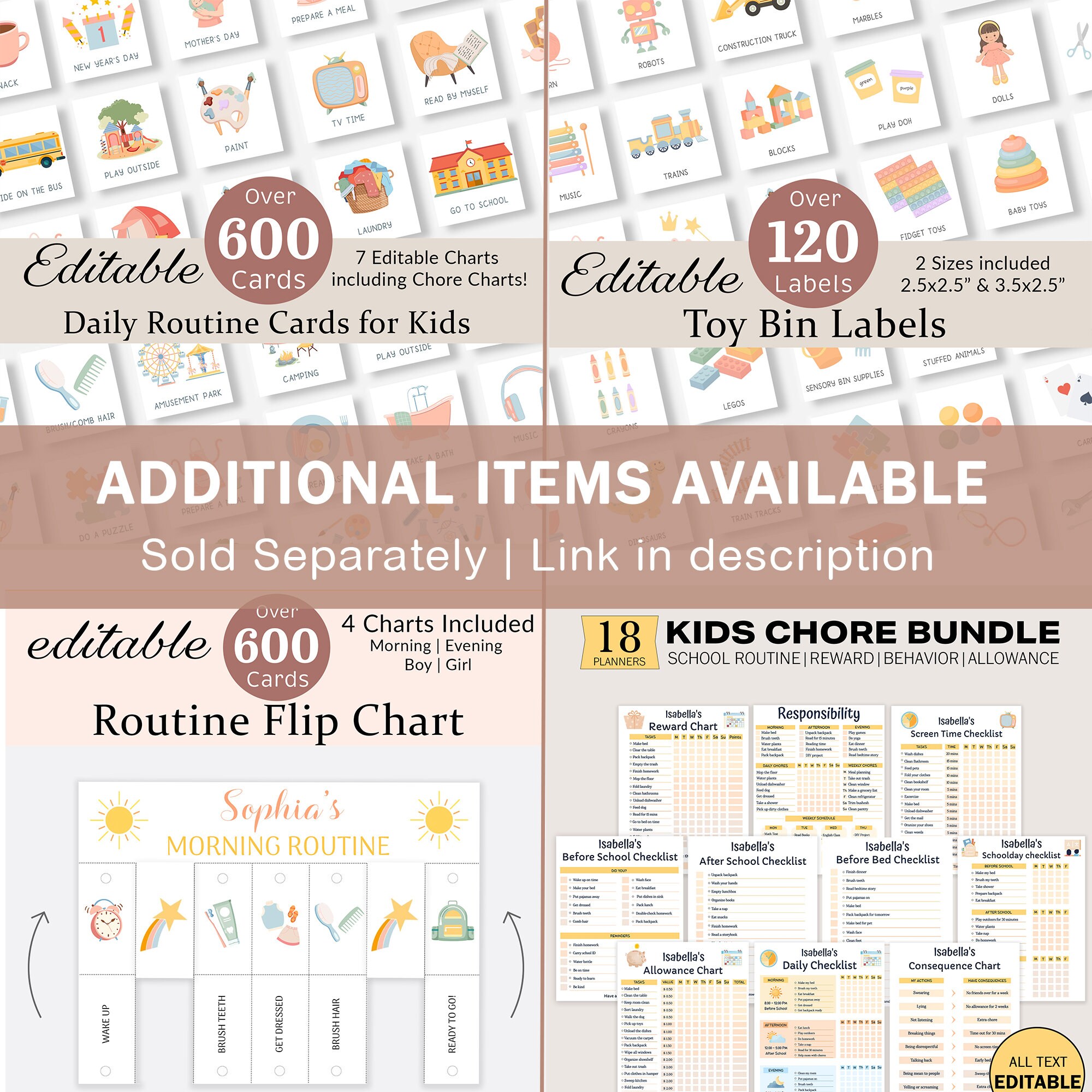 Daily Responsibilities Chart Kids Morning Evening Checklist Visual ...