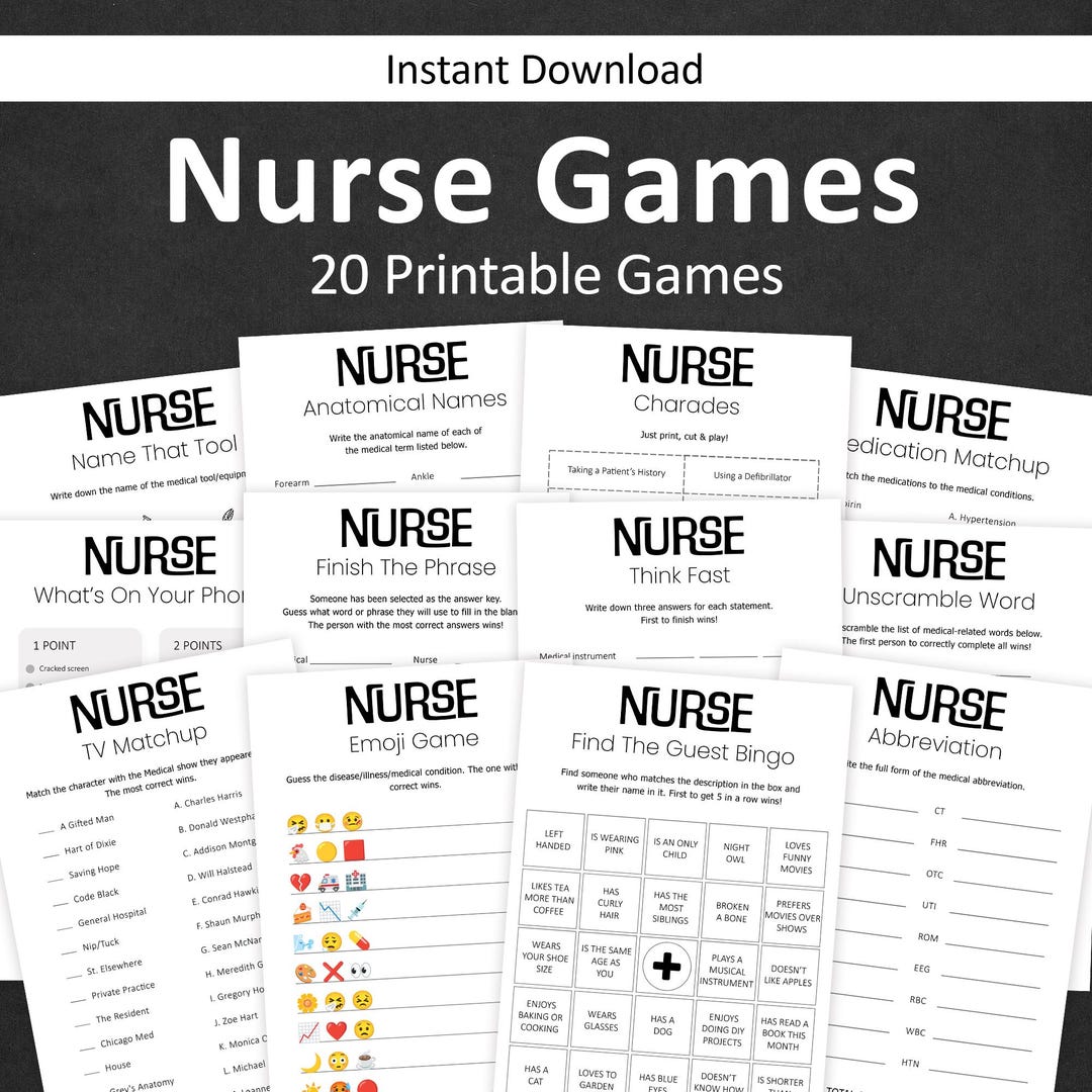 Nurse Games Nurse Week Games Nurse Graduation Nurse Retirement Party ...