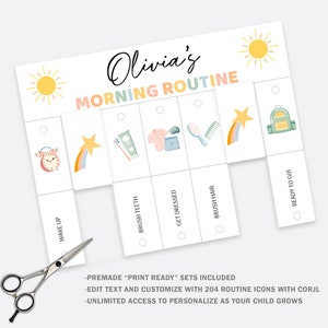 Routine Flip Chart Visual Schedule Morning Afternoon Evening Chore ...