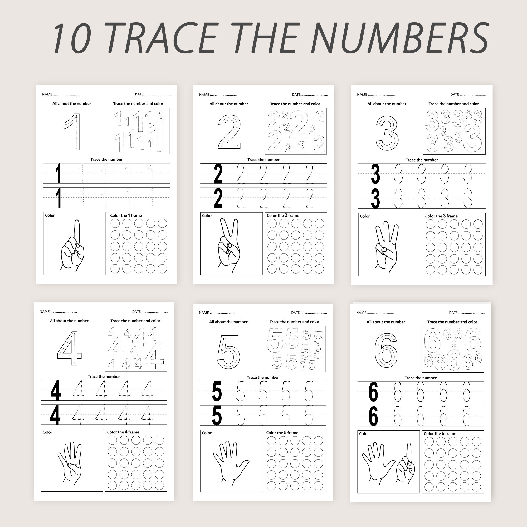 Numbers Tracing Worksheets Number Writing Counting Practice Education ...