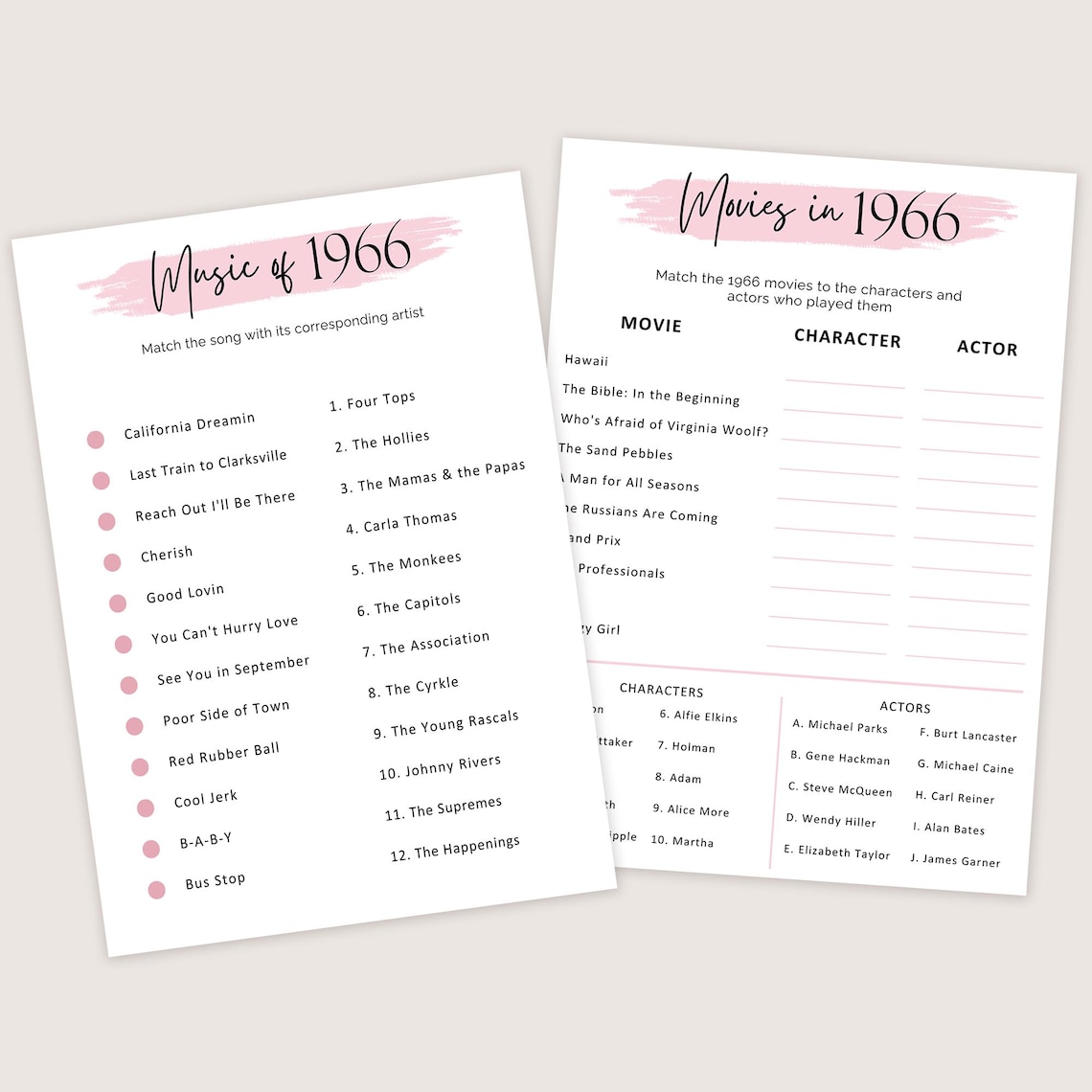 60th Birthday Games for Women 60th Birthday Party Games for Her Born in ...