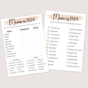 90th Birthday Games Bundle 90th Birthday Party Games 1934 Trivia Born ...