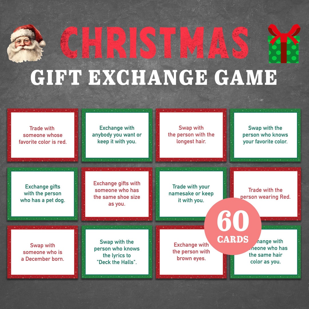 Christmas Gift Exchange Game Christmas Party Games White Elephant Gift ...
