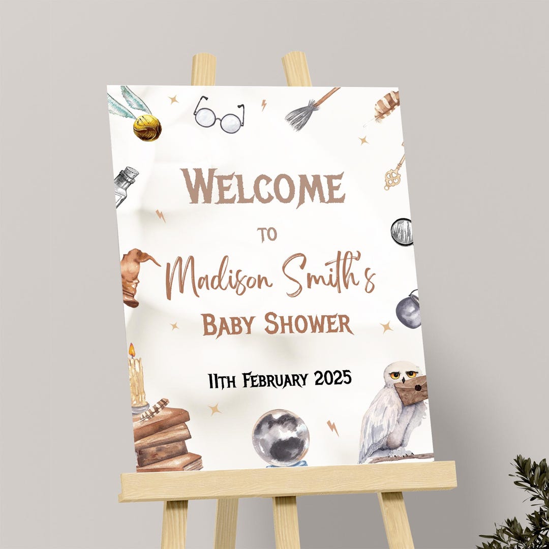 Wizard Welcome Sign Wizard Baby Shower Welcome Poster Wizard and ...