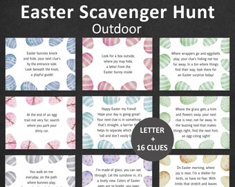 Easter Treasure Hunt for Kids Easter Egg Hunt Clues Outdoor Easter ...