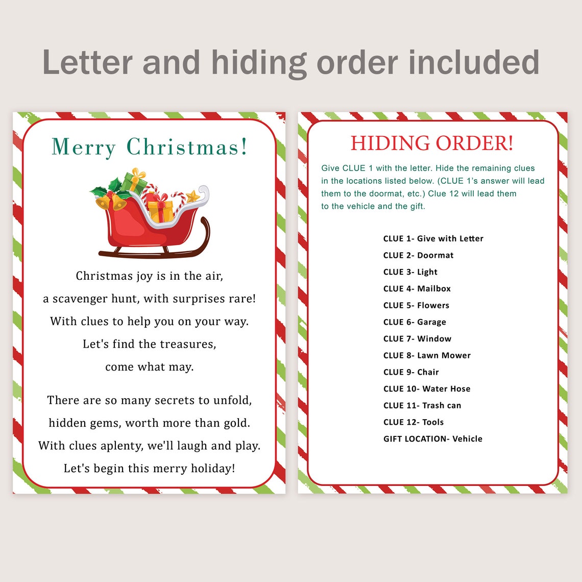 Christmas Scavenger Hunt for Older Kids Holiday Outdoor Scavenger Hunt ...