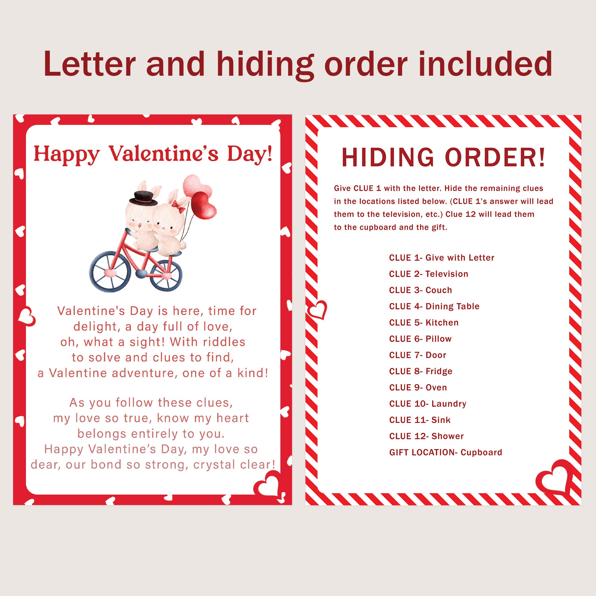 Valentine's Day Scavenger Hunt for Older Kids Valentine Gift Scavenger ...