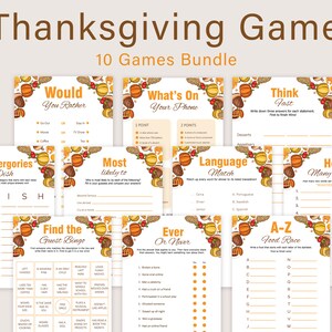 Thanksgiving Games Bundle Thanksgiving Day Dinner Party Games Family ...