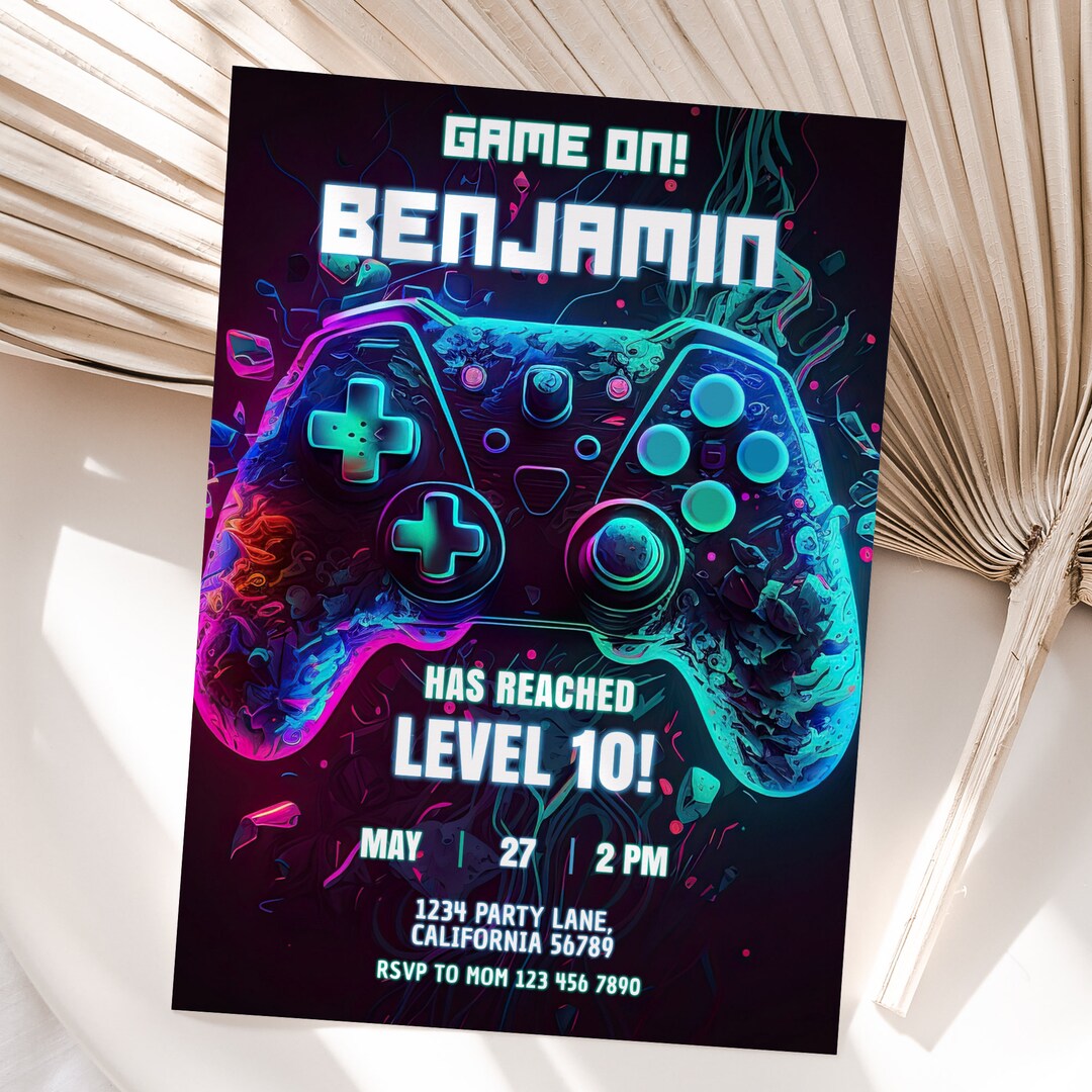 Video Game Birthday Invitation Arcade Birthday Invitation Gamer ...