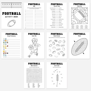 Football Activity Pages Football Activity Book for Kids American ...