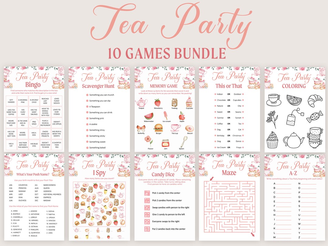 Tea Party Games for Girls Tea Party Birthday Games Kids Tea Party ...