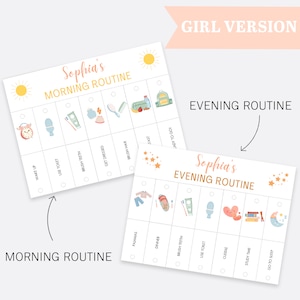 Flip Routine Chart Editable Morning Evening Visual Schedule Kids Daily ...