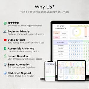 75 Soft Challenge Spreadsheet Fitness Tracker Template 75 Easy ...