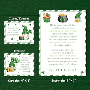 Leprechaun Scavenger Hunt for Kids Saint Patricks Day Treasure Hunt ...