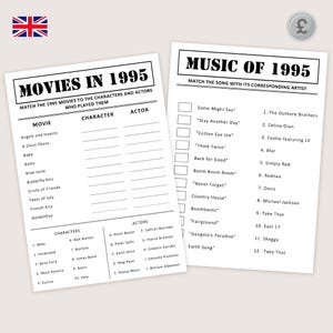 30th Birthday Games UK Bundle British 30th Birthday Party Game 1995 ...