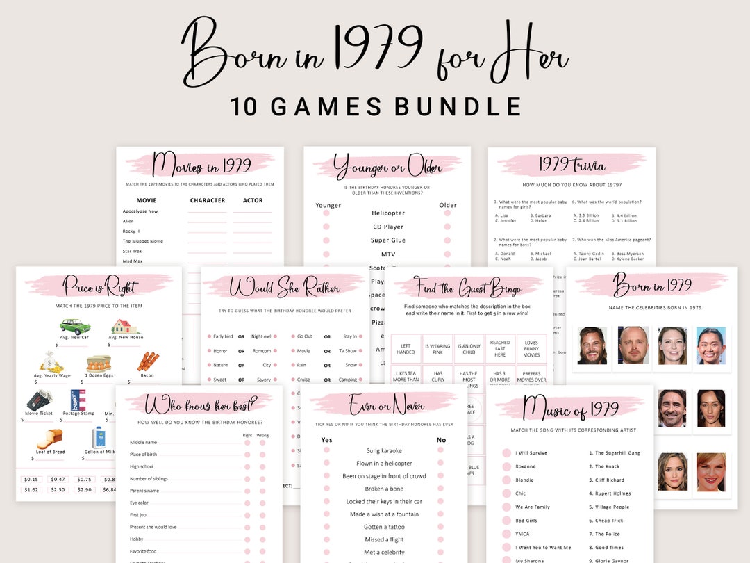 45th Birthday Games for Women 45th Birthday Party Games for Her Born in ...