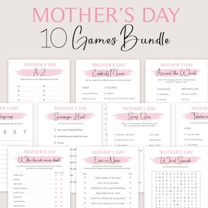 Mothers Day Game Bundle Mothers Day Party Game Mother Day Brunch Ideas ...