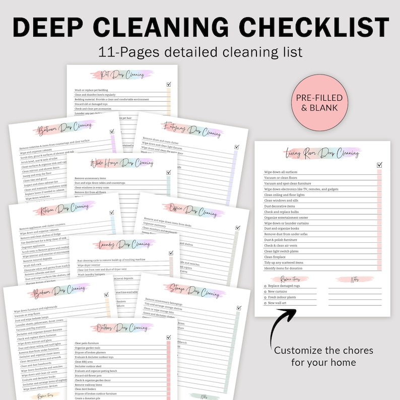 Cleaning Schedule Cleaning Checklist Cleaning Planner Daily Weekly ...