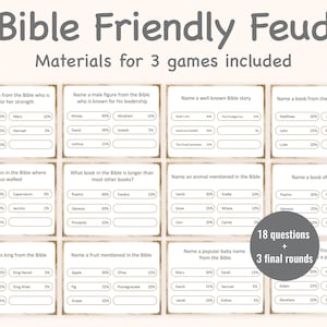 Bible Friendly Feud Quiz Christian Family Feud Game Church Party Survey ...