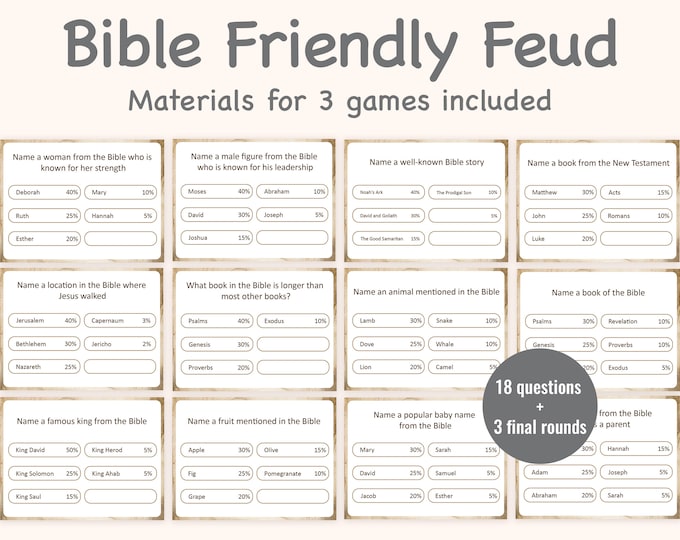 Bible Feud Game, Church Family Feud, Printable Bible Games, Bible Study ...