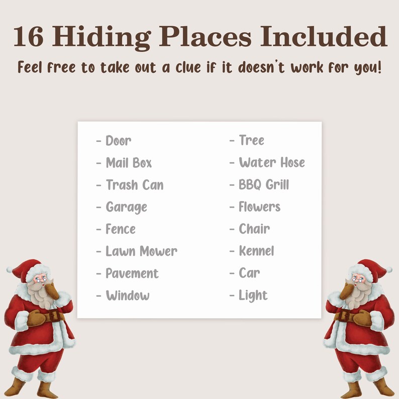 Christmas Scavenger Hunt for Kids Holiday Outdoor Treasure Hunt Clues ...