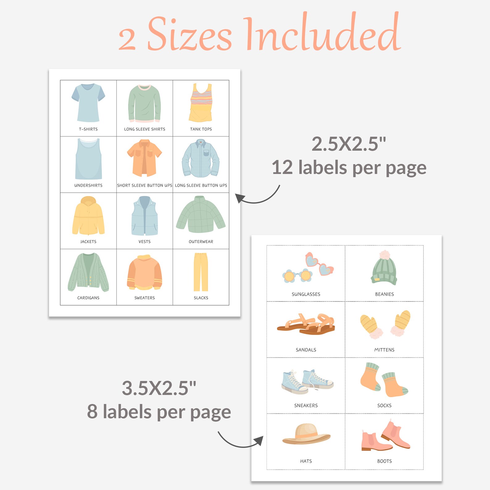 Kids Dresser Labels Closet Labels Clothing Drawer Wardrobe Stickers ...