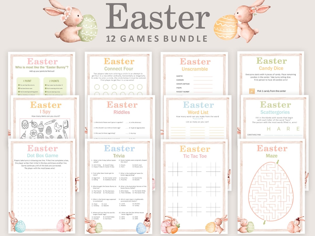 Easter Games for Kids Easter Party Games Bundle Easter Egg Activities ...
