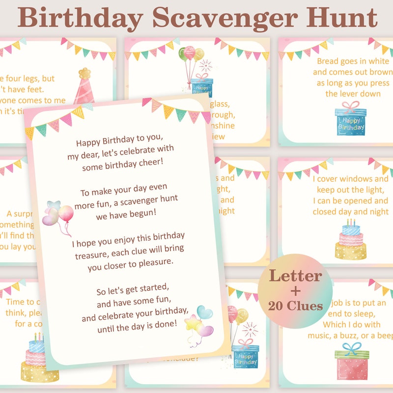 Birthday Scavenger Hunt - Etsy