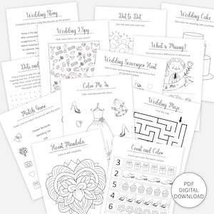 Kids Wedding Activity Book Wedding Table Activity Pack Reception Game ...