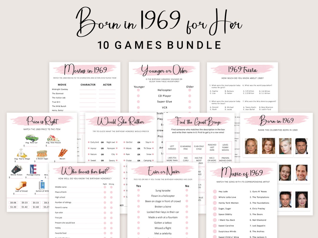 55th Birthday Games for Women 55th Birthday Party Games for Her Born in ...