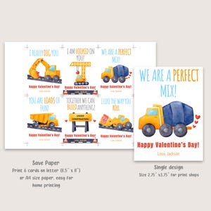 Construction Valentine's Day Cards Dump Truck Kids Valentines Cards ...