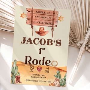 My First Rodeo Birthday Invitation Cowboy Invitation 1st Rodeo Invite ...